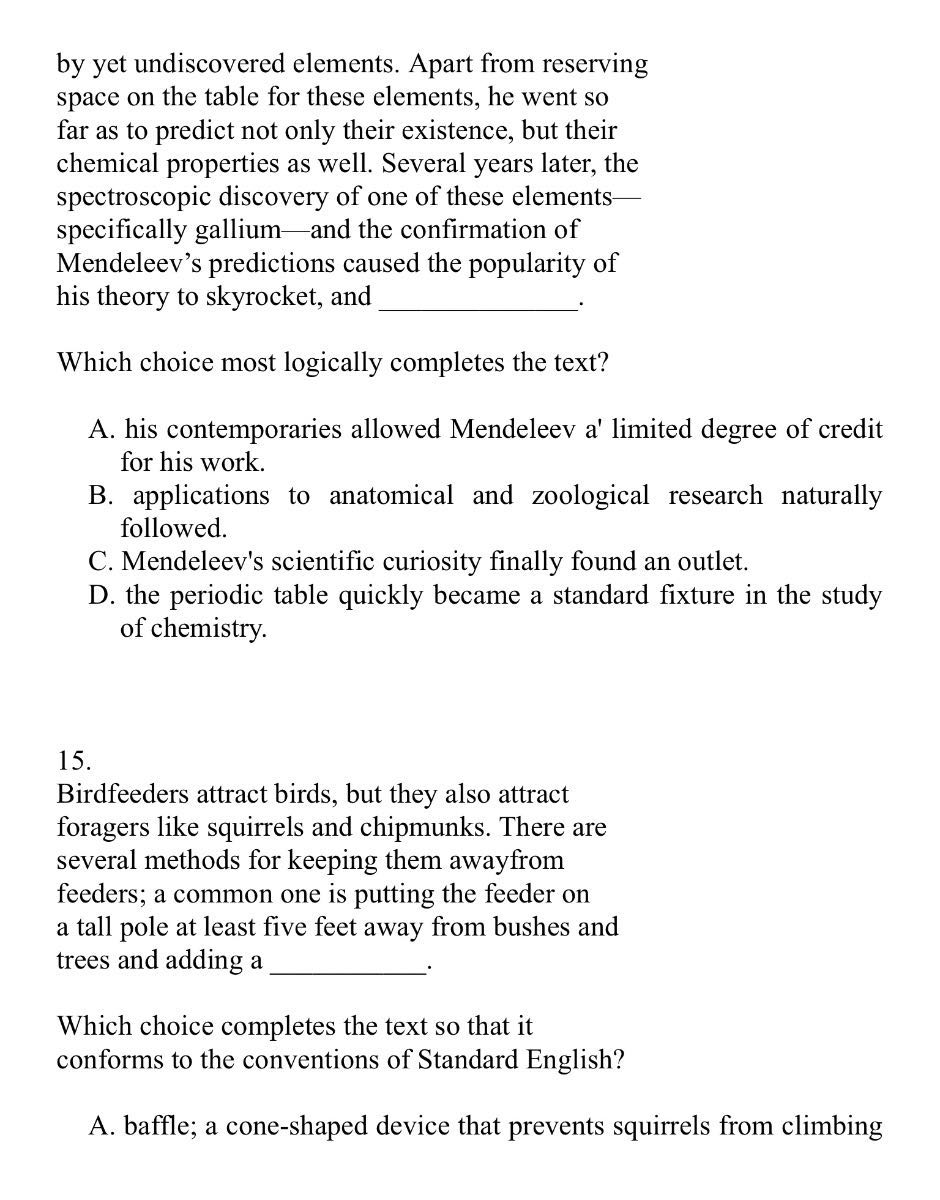 by yet undiscovered elements. Apart from reserving space on the table ...