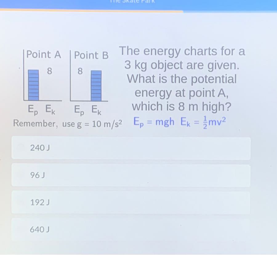 point a mid point b the energy charts for a 3 kg object are given what ...