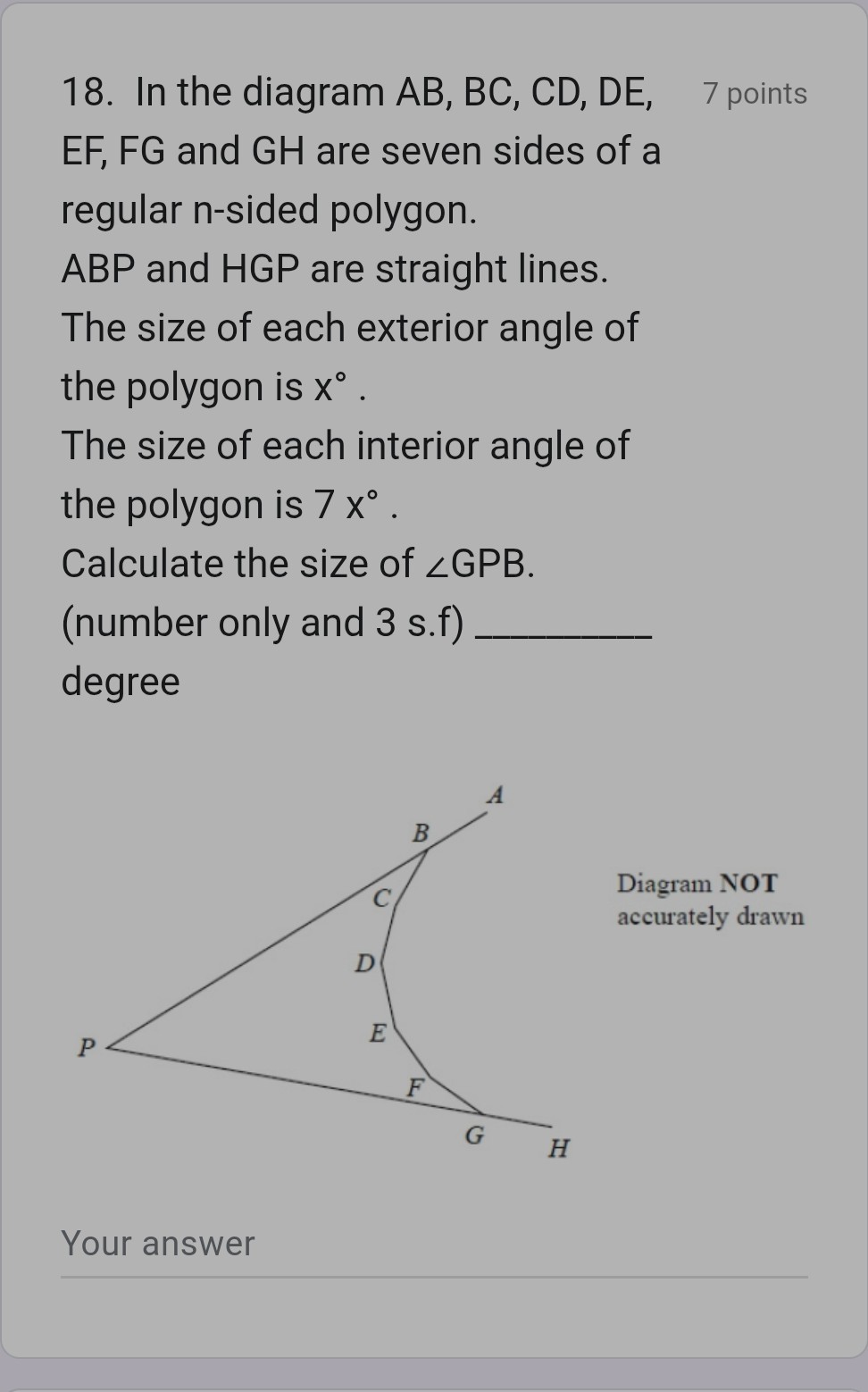 18. In the diagram A B, B C, C D, D E, 7 points EF, FG and GH are seven ...