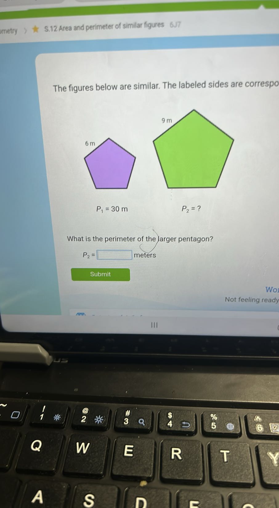 metry S .12 Area and perimeter of similar figures 6 . J 7 The figures ...