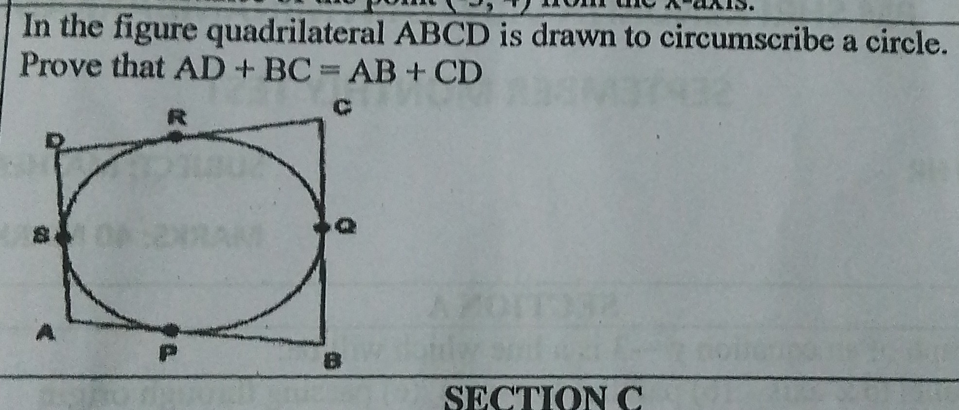 in the figure quadrilateral abcd is drawn to circumscribe a circle ...