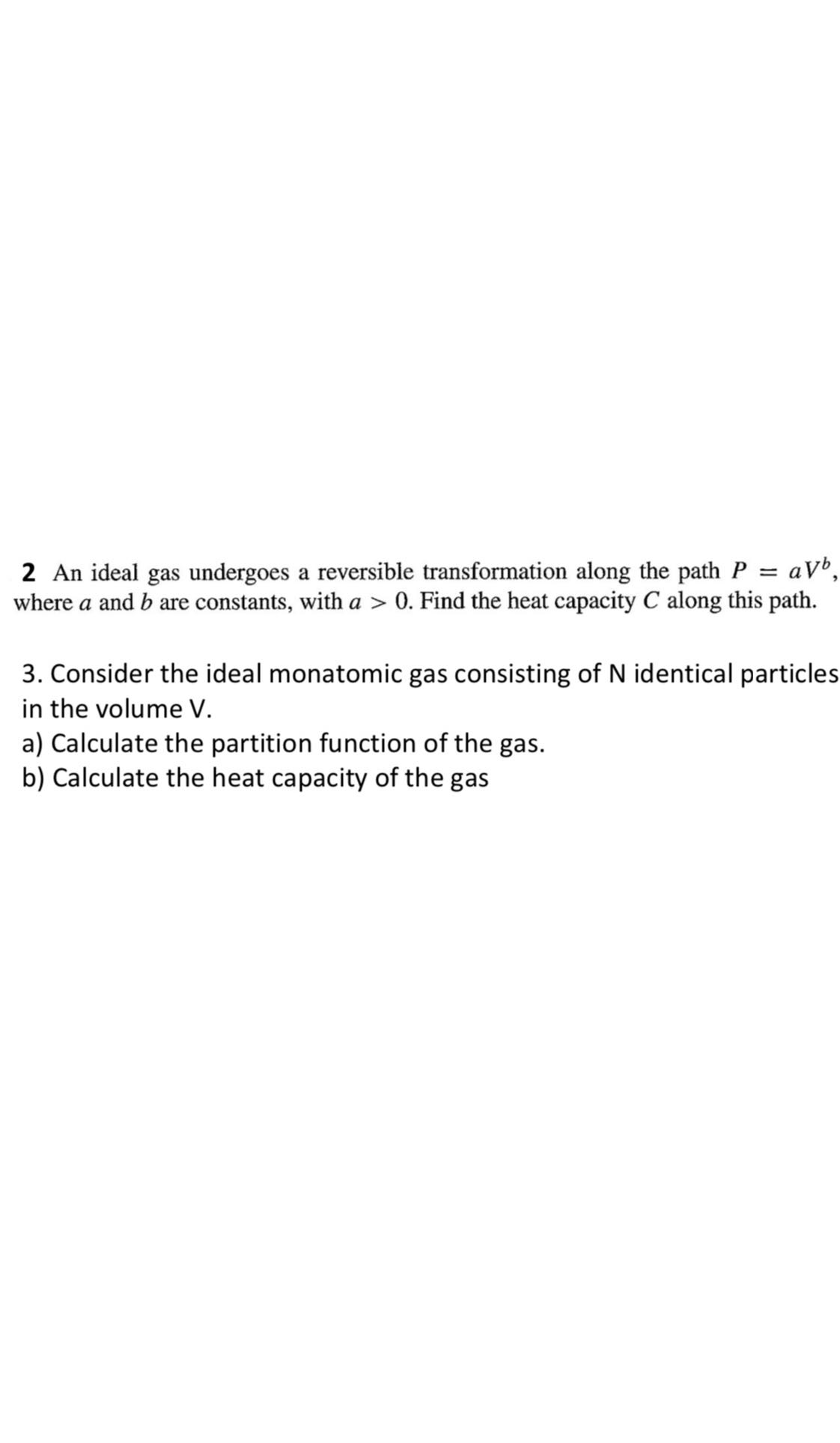 2 an ideal gas undergoes a reversible transformation along the path pa ...
