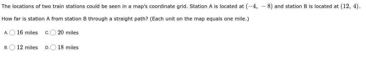 the locations of two train stations could be seen in a maps coordinate ...