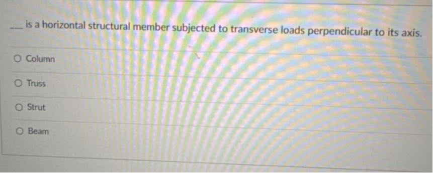 is a horizontal structural member subjected to transverse loads ...