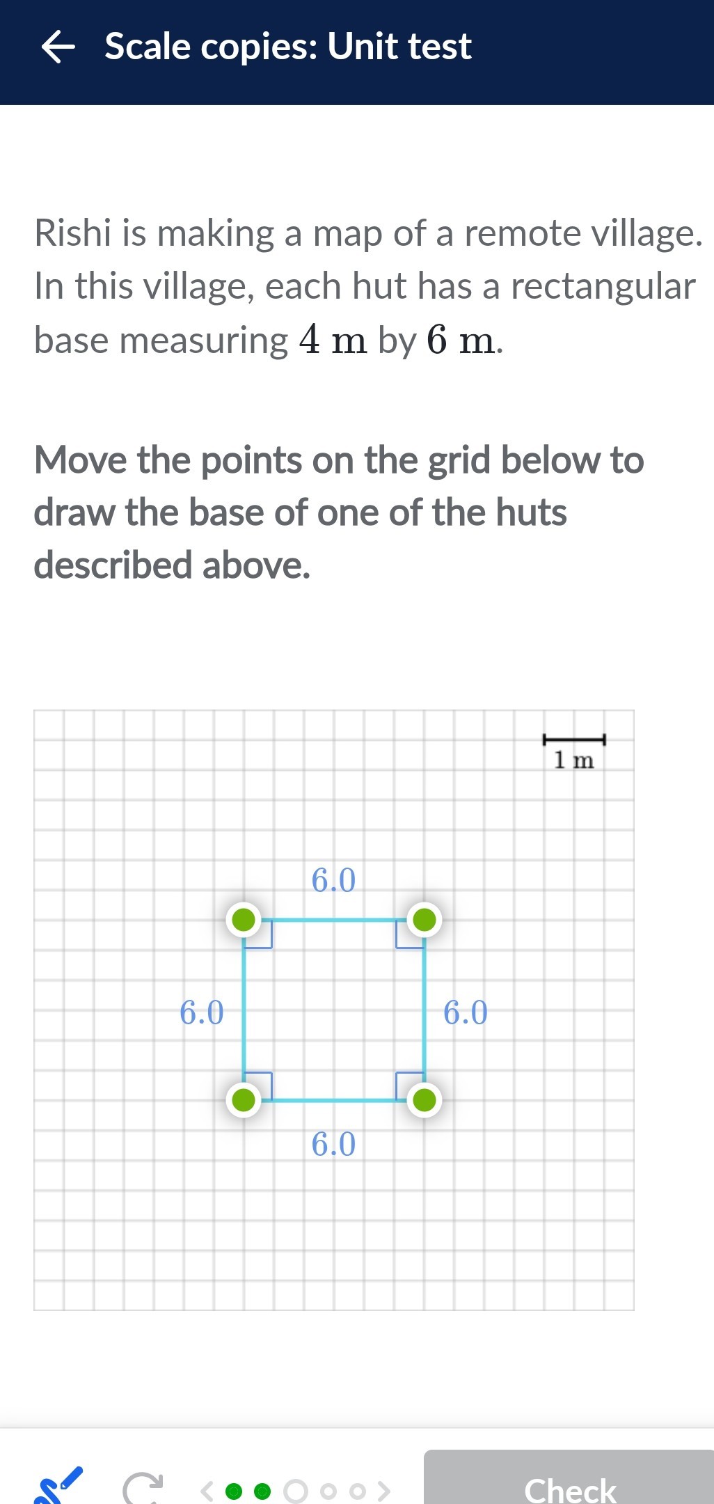Scale copies: Unit test Rishi is making a map of a remote village. In ...