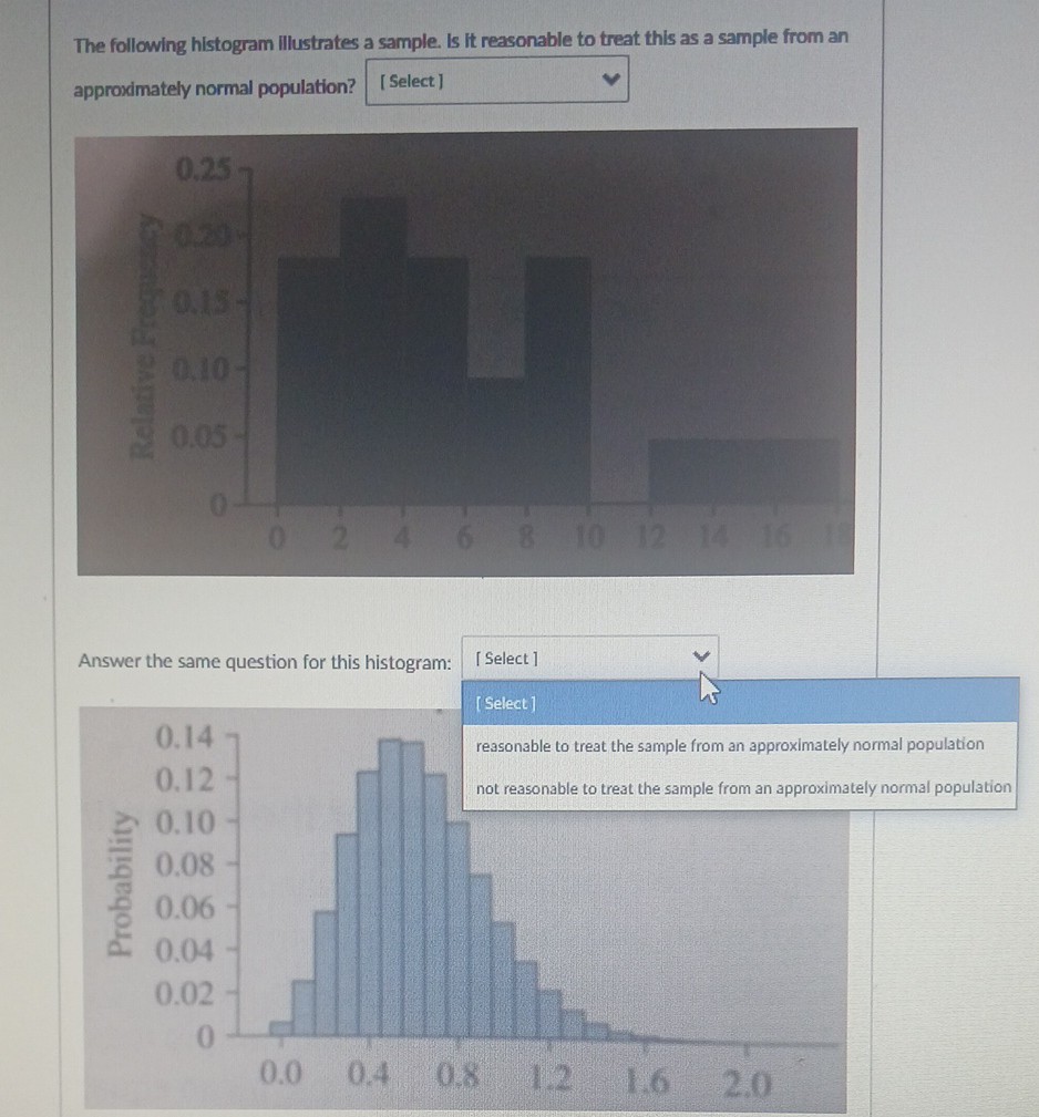 the following histogram illustrates a sample is it reasonable to treat ...