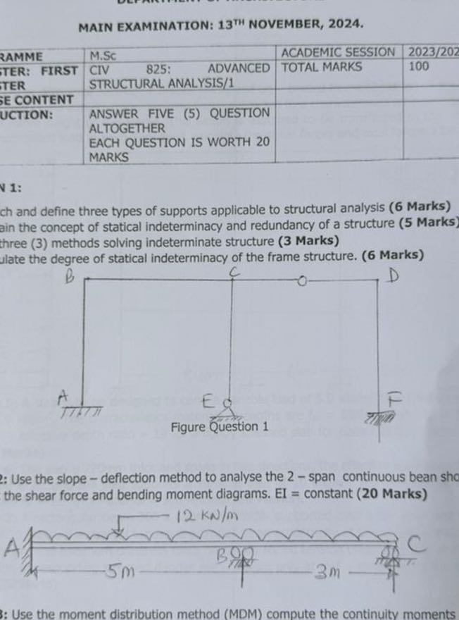 main examination 13text th november 2024 v 1 ch and define three types ...