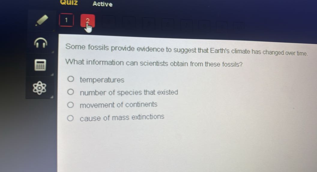 Quiz Active 1 2 Some fossils provide evidence to suggest that Earth's ...