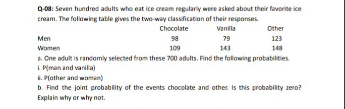 Q-08: Seven hundred adults who eat ice cream regularly were asked about ...