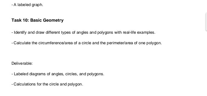 - A labeled graph. Task 10: Basic Geometry - Identify and draw different types of angles and ...