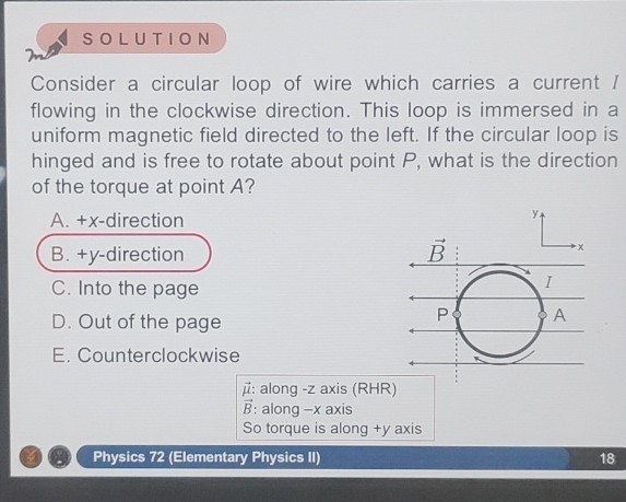 [GET ANSWER] SOLUTION Consider a circular loop of wire which carries a ...