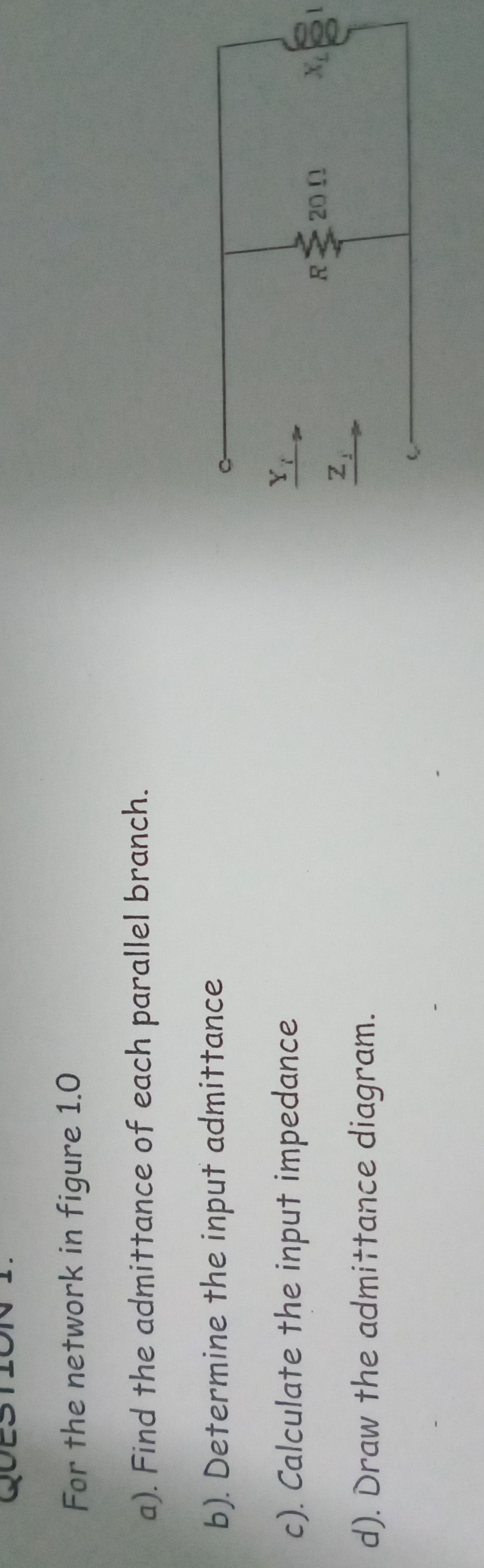 for the network in figure 10 a find the admittance of each parallel ...
