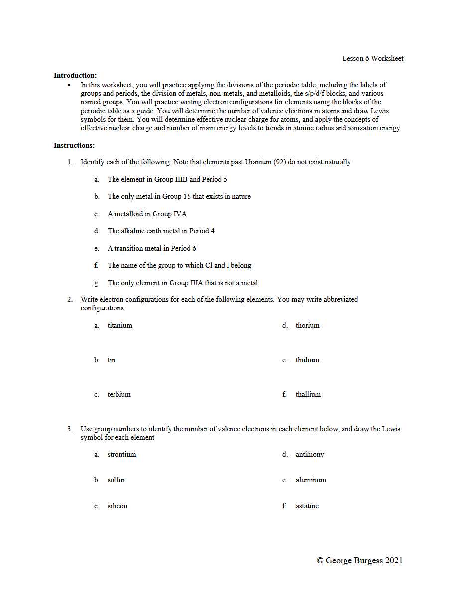 Lesson 6 Worksheet Introduction: - In this worksheet, you will practice ...