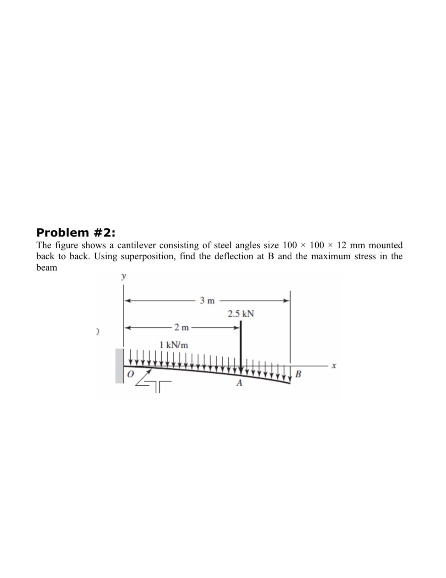problem 2 the figure shows a cantilever consisting of steel angles size 100 times 100 times 12 ...