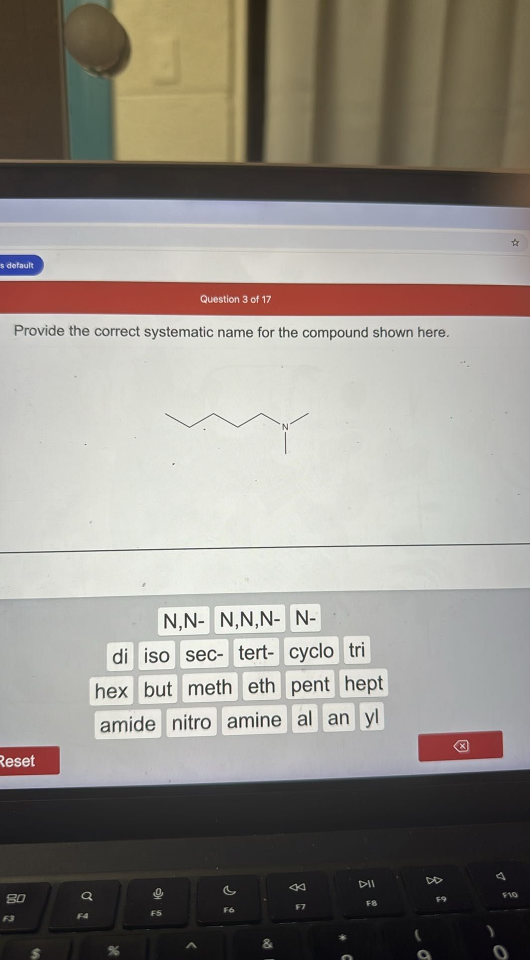 s default question 3 of 17 provide the correct systematic name for the ...