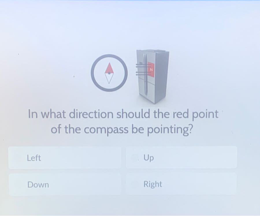 in what direction should the red point of the compass be pointing left ...