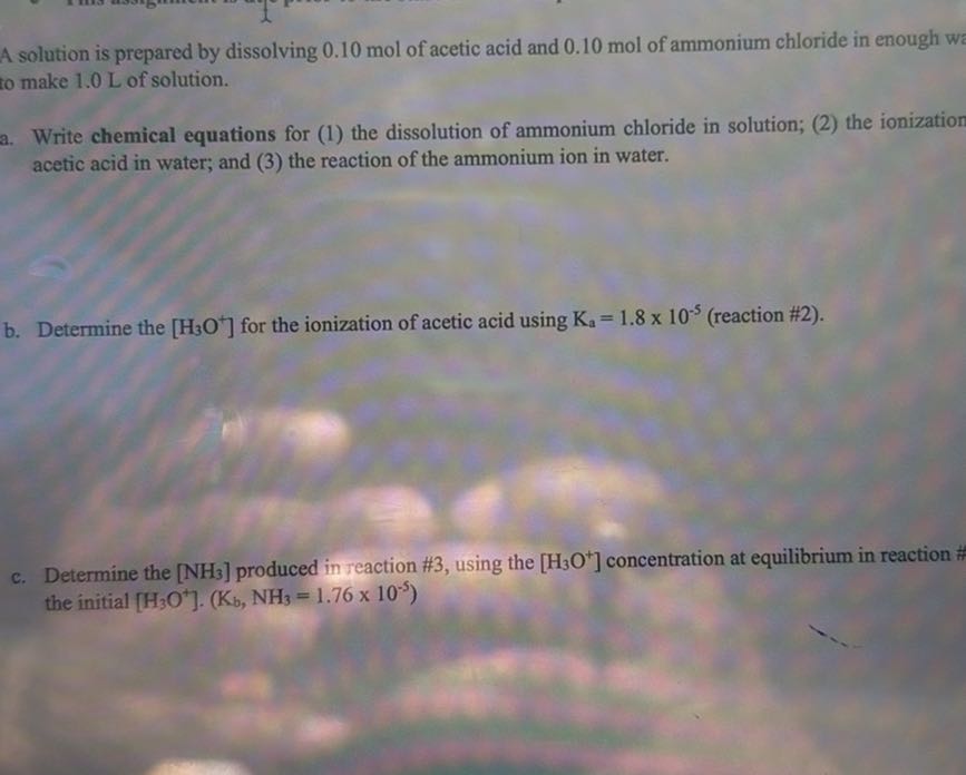 a solution is prepared by dissolving 010 mol of acetic acid and 010 mol ...