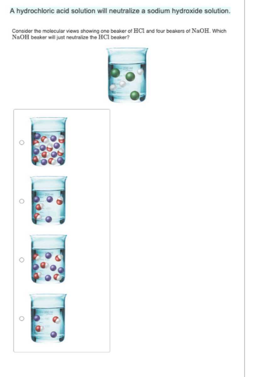 A hydrochloric acid solution will neutralize a sodium hydroxide ...