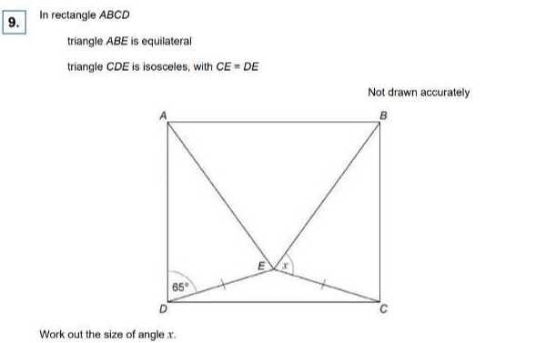 9 in rectangle a b c d triangle a b e is equilateral triangle c d e is ...