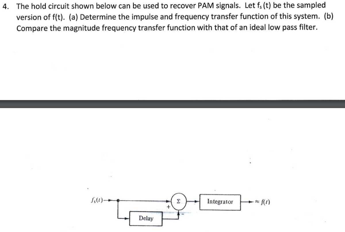 4 the hold circuit shown below can be used to recover pam signals let ...