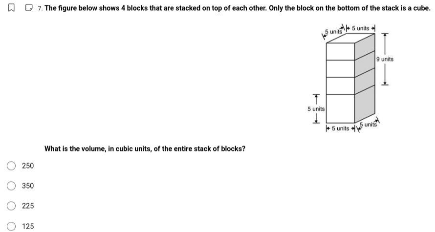 7. The figure below shows 4 blocks that are stacked on top of each ...