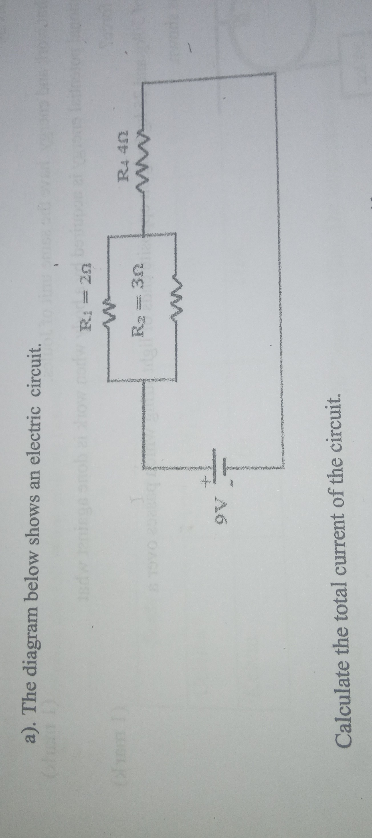 a the diagram below shows an electric circuit calculate the total ...
