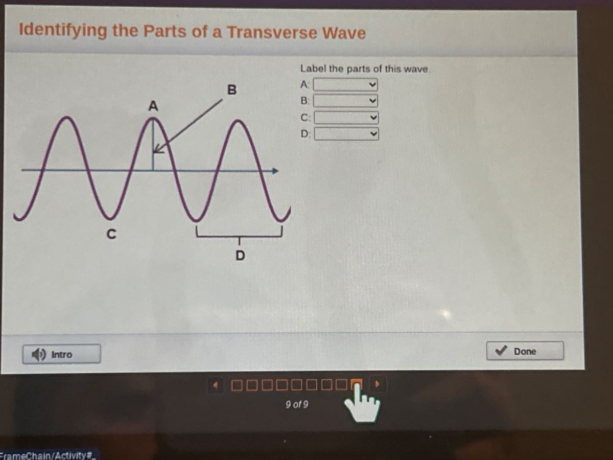 identifying the parts of a transverse wave label the parts of this wave ...