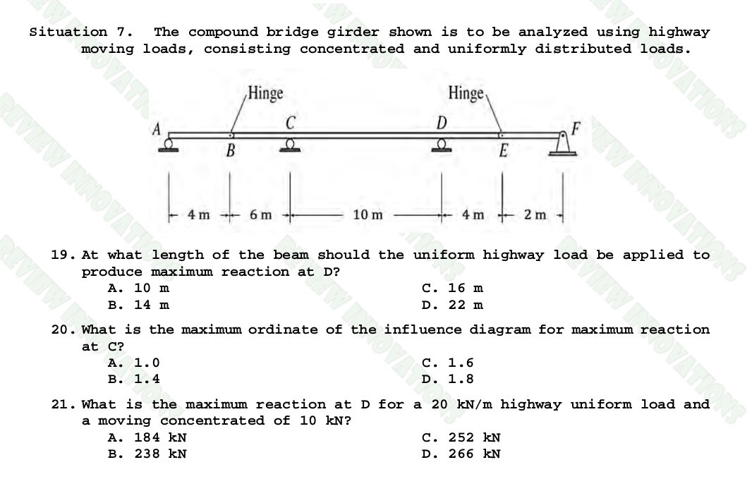 situation 7 the compound bridge girder shown is to be analyzed using ...