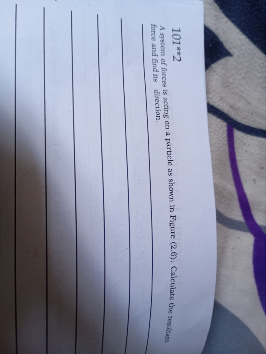 101 2 A System Of Forces Is Acting On A Particle As Shown In Figure 2 6 Calculate The