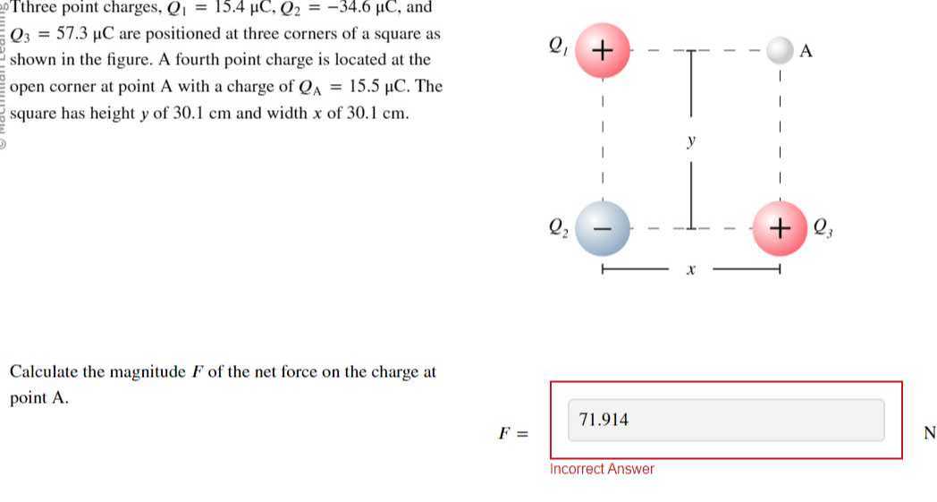 tthree point charges q1154 mu mathrmc q2 346 mu mathrmc and q3573 mu mathrmc are positioned at ...
