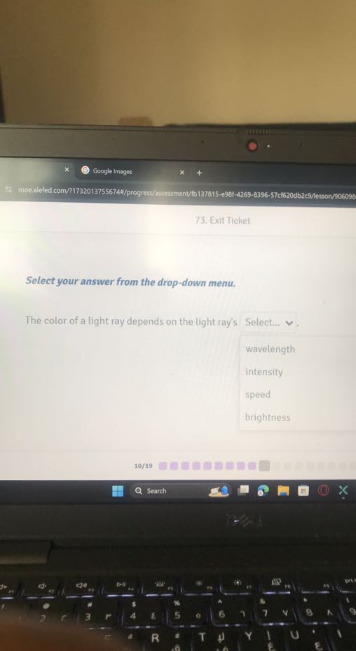 google images 73 exit ticket select your answer from the drop down menu the color of a light ray ...