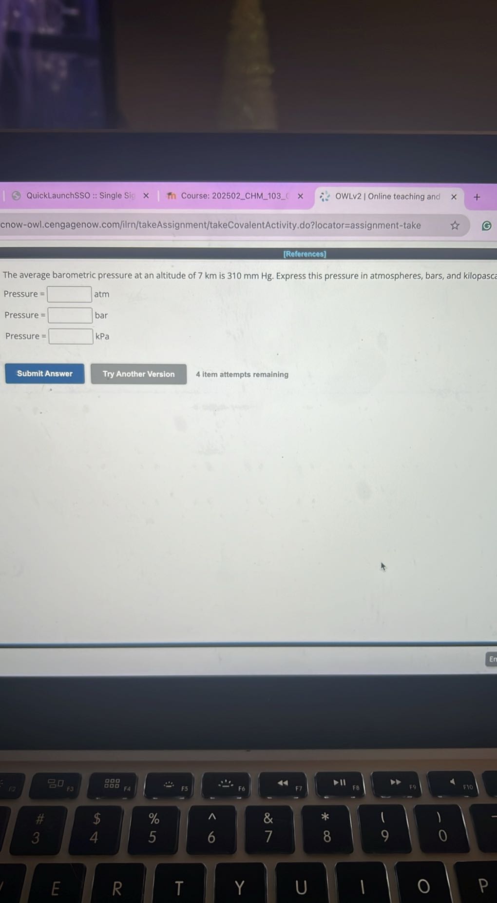 QuickLaunchSSO :: Single Si Course: 202502CHM103 OWLv2 | Online teaching and cnow-owl.cengagenow ...