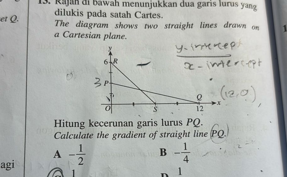 Kajan di bawah menunjukkan dua garis lurus yang dilukis pada satah ...