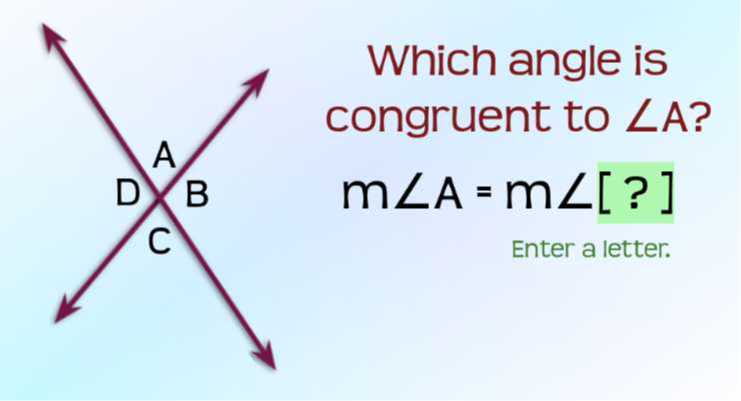 which angle is congruent to angle a m angle am angle enter a letter 2