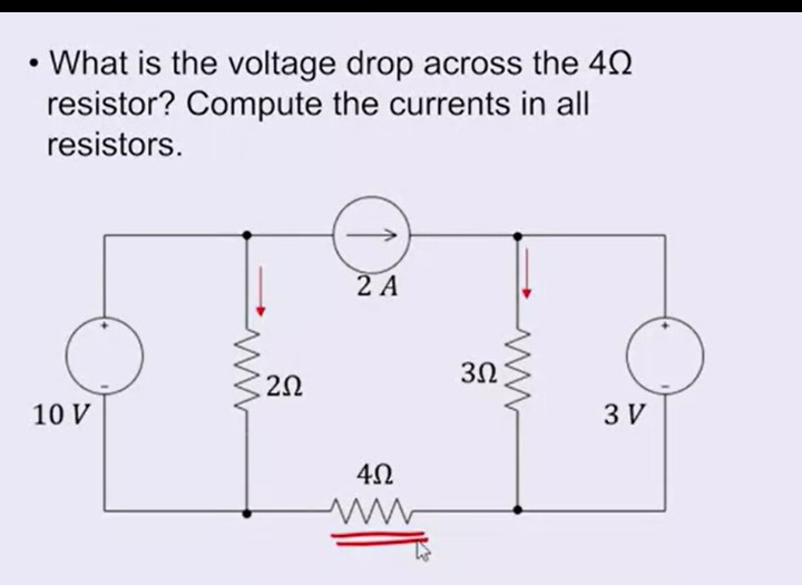 - What is the voltage drop across the 4 Ω resistor? Compute the ...