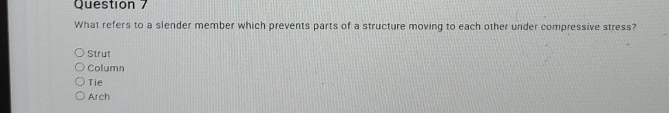 [GET ANSWER] What refers to a slender member which prevents parts of a ...