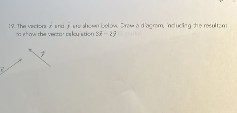 19. The vectors x⃗ and y⃗ are shown below. Draw a diagram, including ...