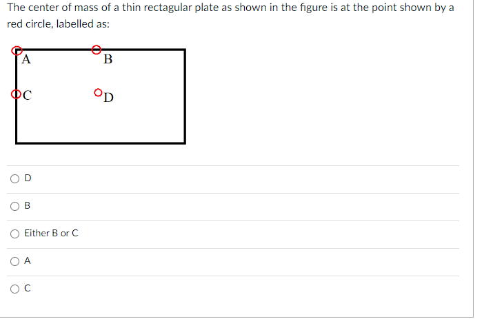 The center of mass of a thin rectagular plate as shown in the figure is ...