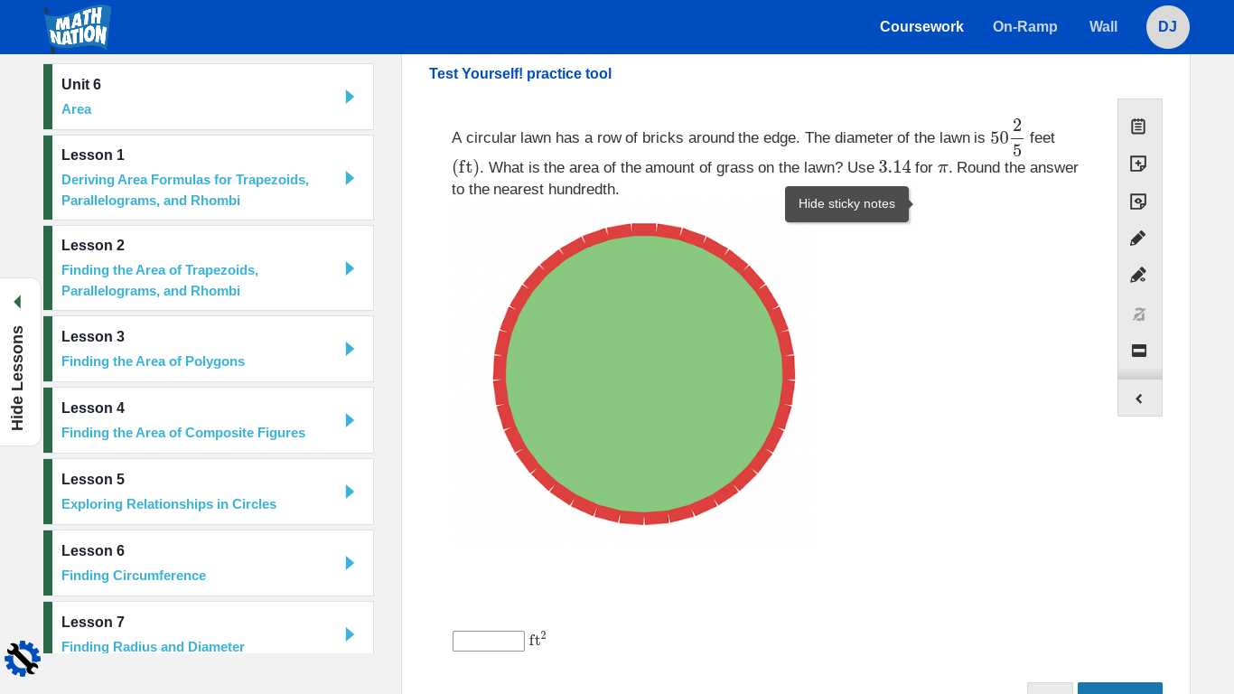 Coursework On-Ramp Wall DJ Unit 6 Area Lesson 1 Deriving Area Formulas ...
