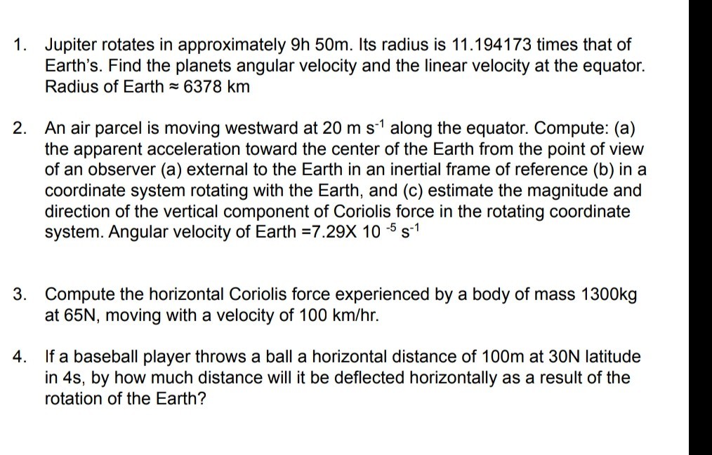 1 jupiter rotates in approximately 9 h 50 m its radius is 11194173 ...