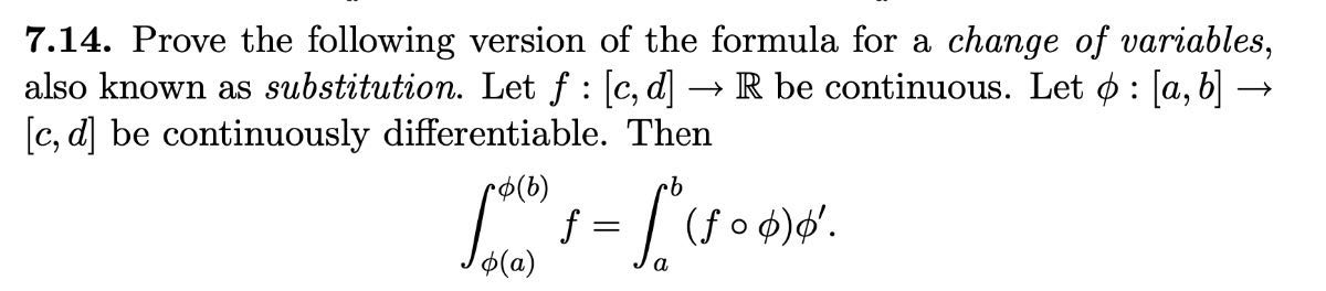 7.14. Prove the following version of the formula for a change of variables, also known as ...
