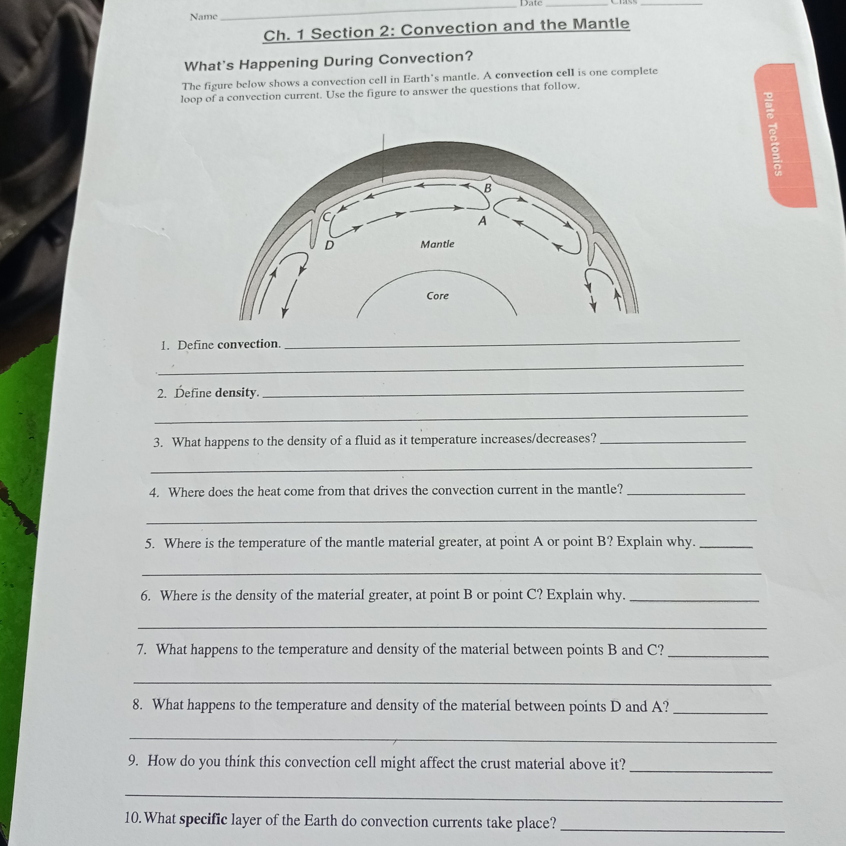 name ch 1 section 2 convection and the mantle whats happening during ...