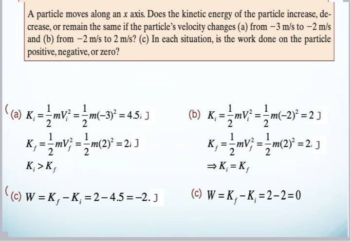 A particle moves along an x axis. Does the kinetic energy of...