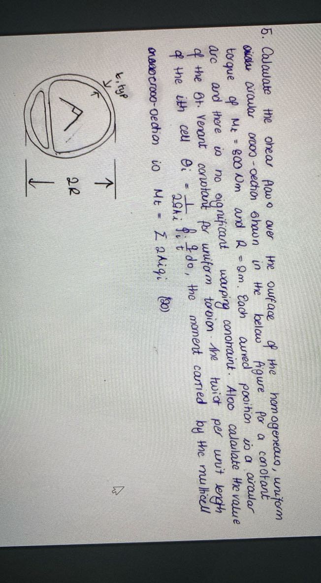 5. Calculate the ohear flows over the ourface of the nomogeneaio ...