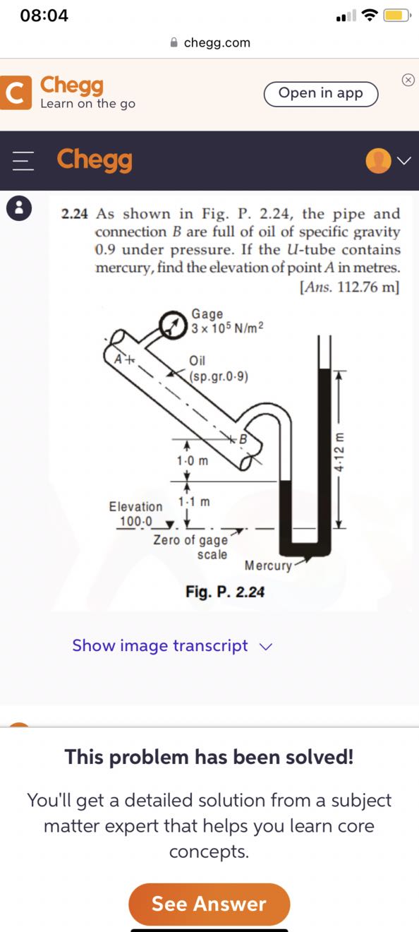 08:04 chegg.com Chegg Learn on the go Open in app × C = Chegg (8) 2.24 ...