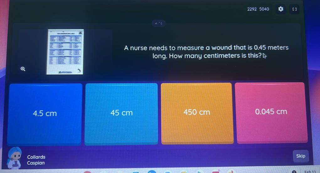 22925040 [3 A nurse needs to measure a wound that is 0.45 meters long ...