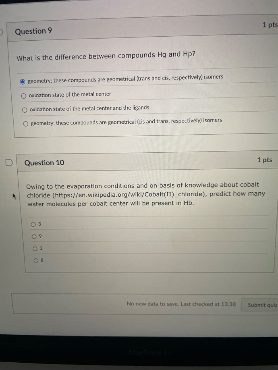 question 9 1 pts what is the difference between compounds hg and hp ...