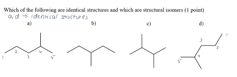 Which of the following are identical structures and which are ...