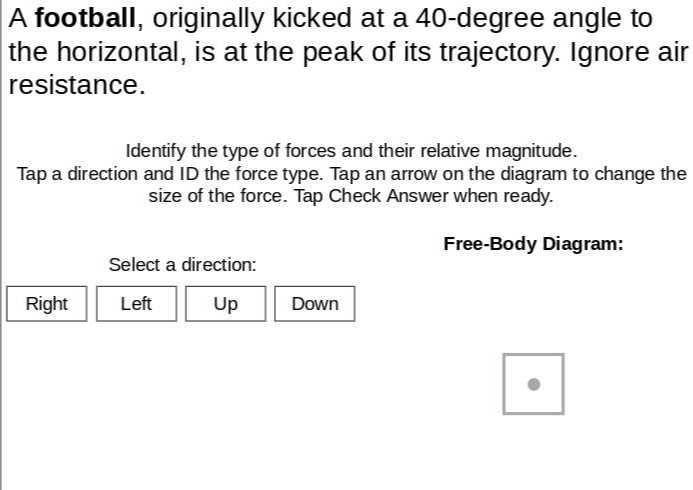 a football originally kicked at a 40 degree angle to the horizontal is ...