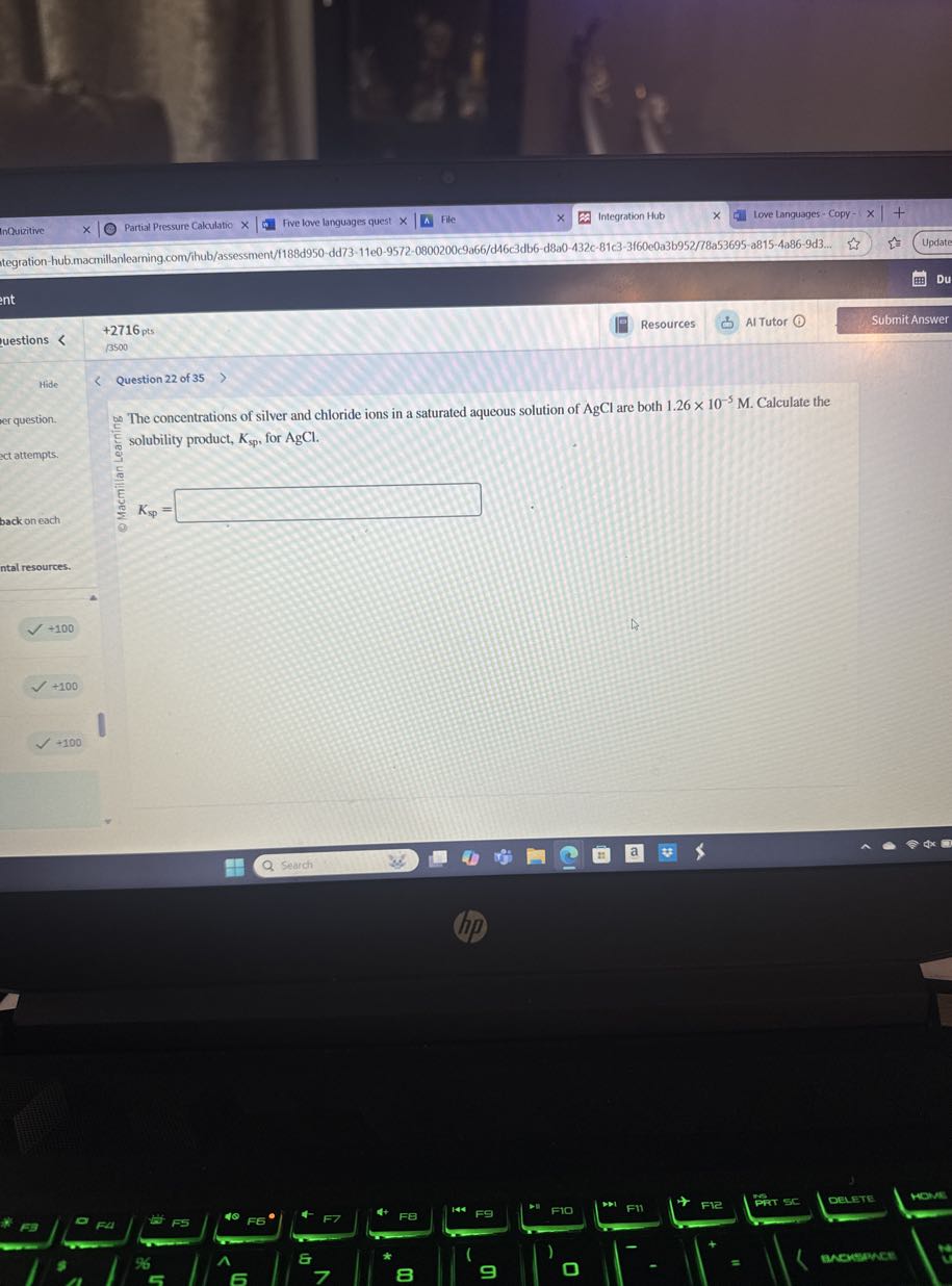 InQuizitive Partial Pressure Calculatio Five love languages quest File Integration Hub Love ...